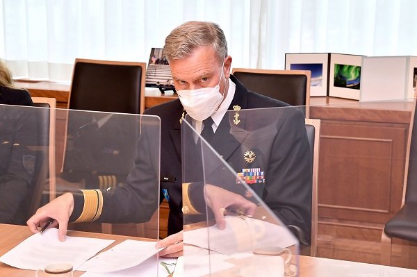 Defense Minister Kishi received a courtesy call from ADM BAUER, Chair ...