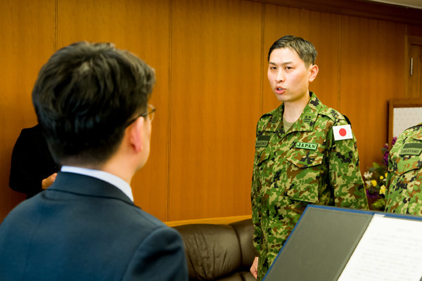 State Minister of Defense Oniki provided encouragement to JGSDF personnel who will be dispatched ...