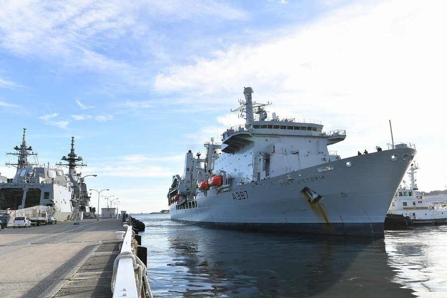 CSG21’s RFA Fort Victoria reached Yokosuka | Japan Ministry of Defense