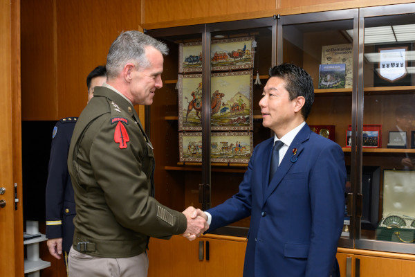 Courtesy Call on State Minister of Defense Honda by Lieutenant General ...
