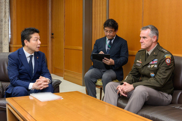 Courtesy Call on State Minister of Defense Honda by Lieutenant General ...