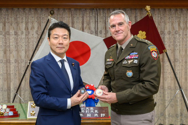 Courtesy Call on State Minister of Defense Honda by Lieutenant General ...