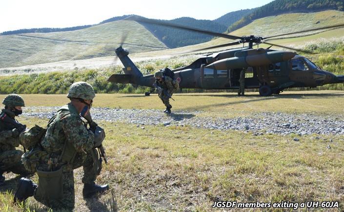 JGSDF members exiting a UH-60JA