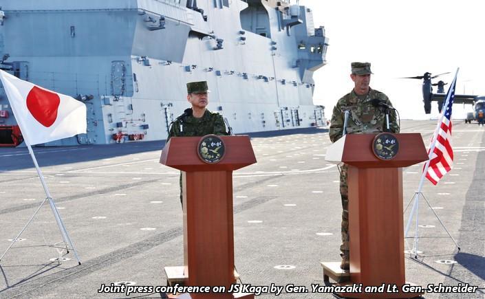 Joint press conference on JS Kaga by Gen. Yamazaki and Lt. Gen. Schneider