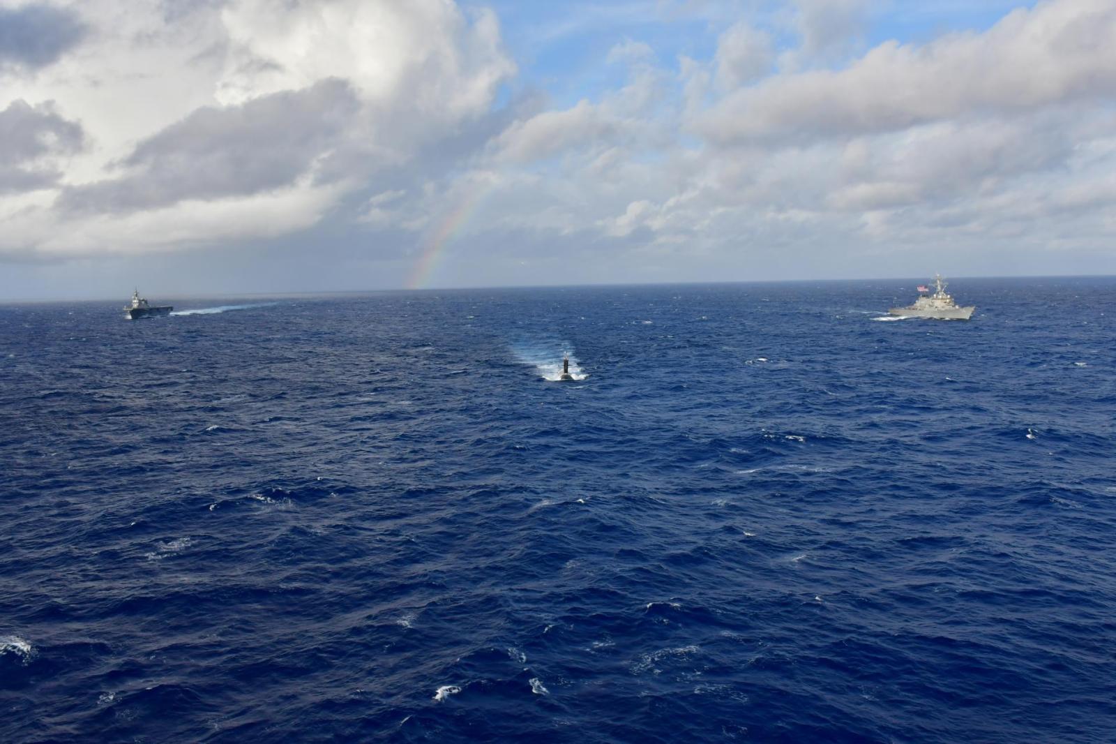 Japan-France-U.S. trilateral exercise|JMSDF